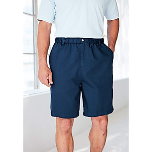 KingSize Knockarounds 8" Full Elastic Plain Front Shorts - 4XL, Khaki