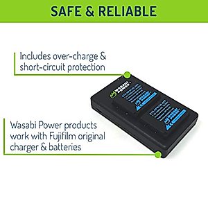 Wasabi Power NP-W126, NP-W126S Battery (2-Pack) Micro USB Dual Charger for Fuji X-T100, X-T200, X100F, X100V, X-S10, X-A5, X-A10, X-E4, X-Pro2, X-Pro3, X-T1, X-T2, X-T3, X-T10, X-T20, X-T30, X-T30 II