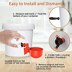 sansheng Chicken Waterer Cups,3/8 Inch Thread Automatic Filling Chicken Water Cups(Pack of 12)