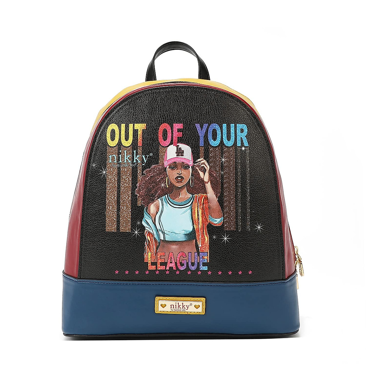 DESTINY BY NICOLE LEE Fashion Backpack Eco Leather with Two Main Compartments Zipper Closure and Adjustable Shoulder Strap Bookbag Daypack Bag for Women Girls NK12127LCT OYL