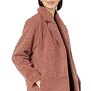 Amazon Essentials Women's Teddy Bear Fleece Oversized-Fit Lapel Jacket (Previously Daily Ritual), Dusty Rose, Medium