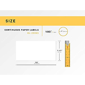 HOUSELABELS Compatible with DK-2205 Replacement Roll for Brother QL Label Printers; Continuous Length Labels; 2-4/9" x 100 feet (62mm*30.48m) - 8 Rolls