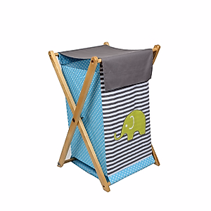 Bacati - Elephants Aqua/Lime/Grey Hamper