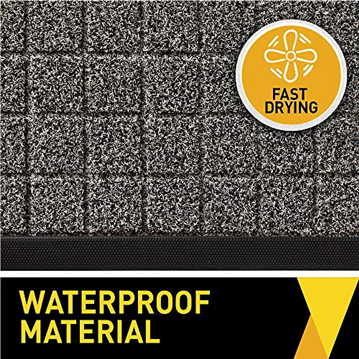 GRIP MASTER Durable Tough Natural Rubber Doormats, 29x17 Size, Waterproof Boots Scraper Mats, Commercial Heavy Duty Indoor Outdoor Door Mat for Winter Snow, Low-Profile Easy Clean, Gray Quatrefoil