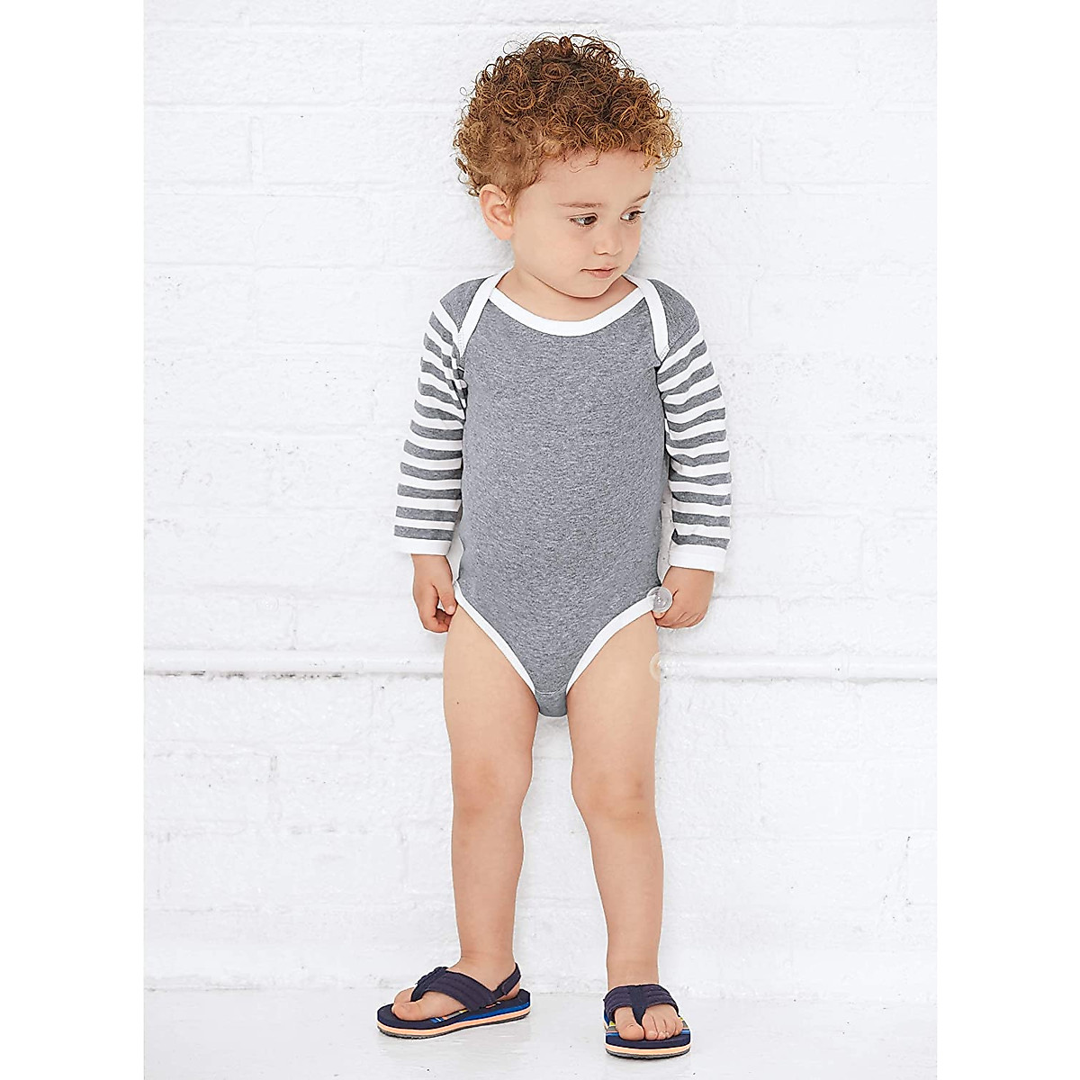 RABBIT SKINS Baby Soft Cotton Long Sleeve Bodysuit (4411) Red, 12M