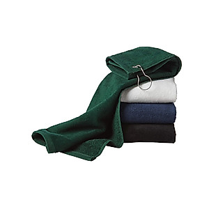 Printualist Personalized Tennis Towel with Carabiner Hook - Custom Design & Your Embroidered Name - 16"x26", Navy, Absorbent Cotton Terry Velour Fabric