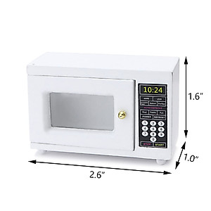 Miniature Microwave Dollhouse Accessories Oven Mini Kitchen Furniture Appliance 1:12 Mini House Decoration Model Decor High Simulation Accessories Ornaments (White)