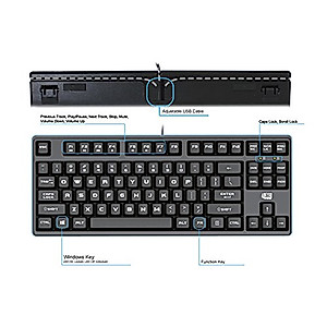 Adesso AKB-625UB - Easy Touch Compact Mechanical Gaming Keyboard,Black