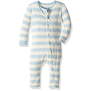 KicKee Pants Print Coverall with Snaps (0-3 Months, Pond Stripe)
