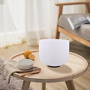 FMTY 10inch Crystal Singing Bowl WHITE G Note Throat Chakra with soft carrying case and Singing Mindfulness, Yoga, Spiritual and Body Healing and Energy Cleansing