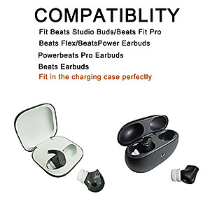 Luckvan Double Flange Earbuds Tips for Beats Studio Buds/Beats Fit Pro Ear Tips Replacement for Powerbeats Pro Beats Flex Beats Earbuds Anti-Slip 6 Pairs LMS White