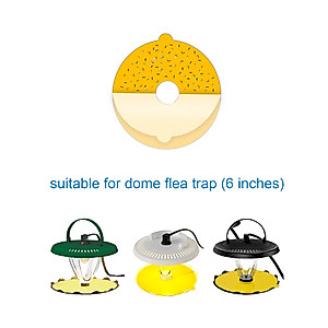12 Pcs Flea Trap Refill Discs 6" Replacement Glue Boards with Hole for Flea Traps for Inside Your Home, Sticky Pads for Fleas, Bugs, Flies, Mosquitos, etc