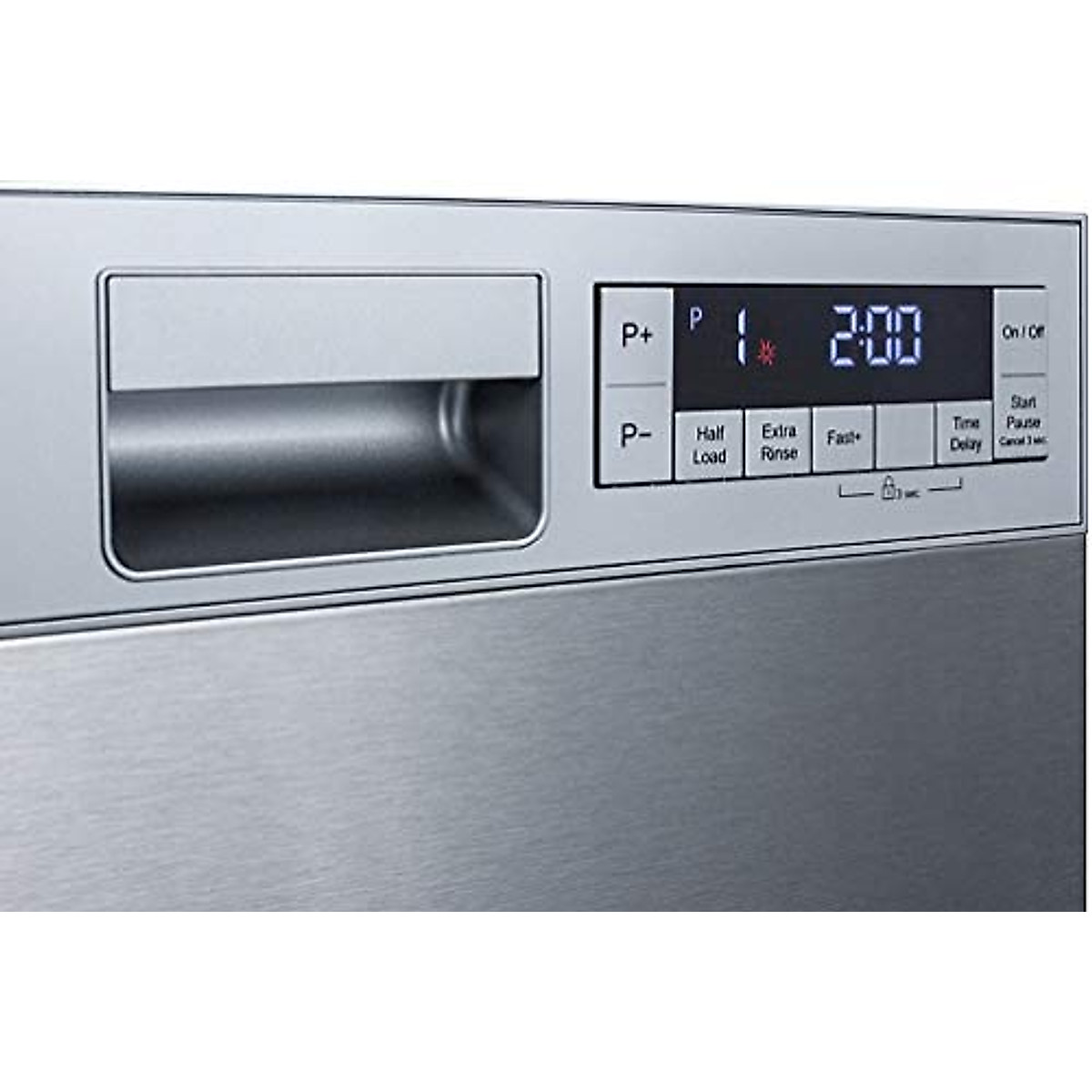 Summit DW18SS4 18 Built In Dishwasher with 8 Place Settings Energy Star Digital Touch Controls Stainless Steel Interior Adjustable Smart Fold Shelf Time Delay in Stainless Steel