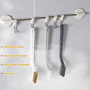 ORIJOYNA Set of 3 Kitchen Cleaning Scrubbers - Wire Brush (Stainless Steel + Brass + Nylon) for Range Hood Grease, Grime and Rust