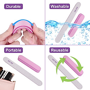 Nail File and Buffer Set (12 Pcs), Nail Files for Gel Nails Acrylic Natural Nails, limas para unas acrilicas Professional Manicure Nail File Kit 100/180 Grit Emery Board Filer Buffing Buffers Blocks