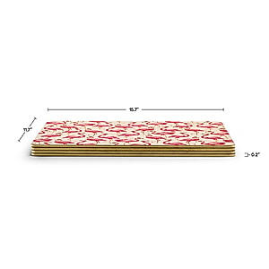 Pimpernel Sara Miller London Flamingo Collection Placemats | Set of 4 | Heat Resistant Mats | Cork-Backed Board | Hard Placemat Set for Dining Table | Measures 15.7” x 11.7”