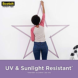 Scotch Delicate Surface Painter's Tape, Purple, Masking Tape Protects Delicate Surfaces and Removes Easily, Multi-Surface Painting Tape for Indoor Use, 1.41 Inches x 60 Yards, 4 Rolls