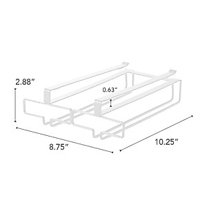 YAMAZAKI home 2464 Shelf Wine Glass Rack-Hanging Storage Holder, One Size, White