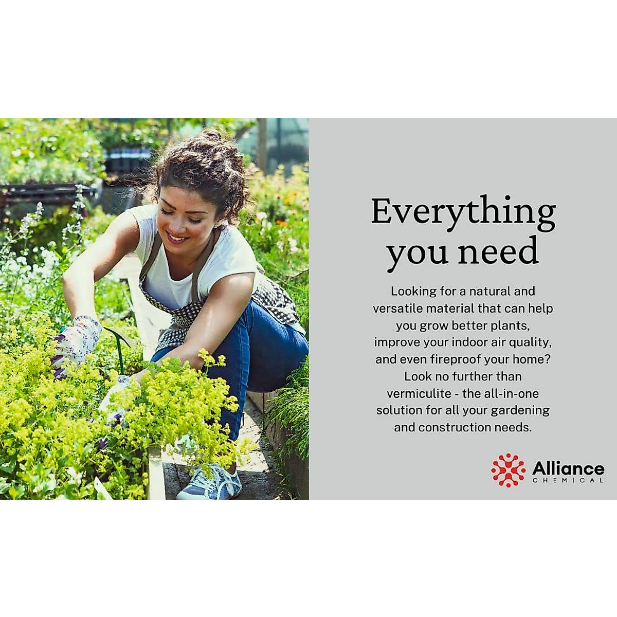 Organic Fine Vermiculite - 8 Quarts (1.5 LBS) - for Indoor Gardening - Soil Amendment - Soil Conditioning - Grow Media for Gardening - Hydroponics - Mushrooms - Alliance Chemical