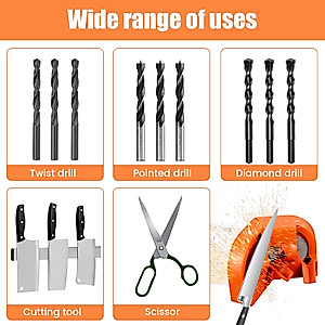 Drill Bit Sharpener Multipurpose Drill Bit Grinding Sharpener for All Bits Electric Drill Bit Sharpening Tool with Power Drill Drill Bit Sharpener Grinder Use for Hss Masonry Carbide Metal