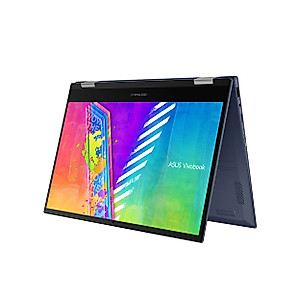 ASUS VivoBook Go 14 Flip Thin and Light 2-in-1 Laptop, 14" FHD Touch, Intel Celeron N4500 CPU, UHD Graphics, 4GB RAM, 128GB eMMC, Fingerprint, Windows 11 Home in S Mode, Quiet Blue, J1400KA-DS04T