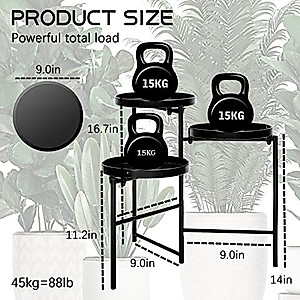 CAPBIAS Metal Plant/Flower Stand Indoor or Outdoor, 3 Tier Tall Plant Stand Shelf Holds 3-Flower Pot for Patio Garden, Living Room and Corner Balcony (Black,1Pack)