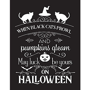 MANGOUSONG Screen Printing Kit,22x28cm Halloween Theme Mesh Screen Stencils Self-Adhesive Silk Screen Printing Stencil for Canvas Bag