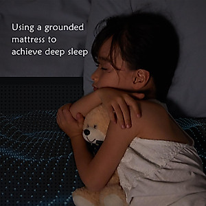 Grounding Mattress Cover for Bed/Mat for Improved Sleep, Reduced Anxiety, Pain, Inflammation, Headache Relief, Balance.Grounded Therapy.Connect to Earth While Indoors (Black, King(76 * 27.5inch))
