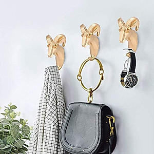 Fdit Resin Wall Hooks Coat Robe Clothes Bath Wall Hooks Animal Shape Coat Hat Keys Hanger(Goat)