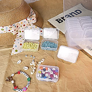 SKYVAN 14pcs Mini Clear Plastic Beads Storage Box Small Empty Organizer Box with Hinged Lid for Storage of Small Items, Jewelry,Hardware,DIY Art Craft Accessory（2.56 x 1.77 x 0.79 in