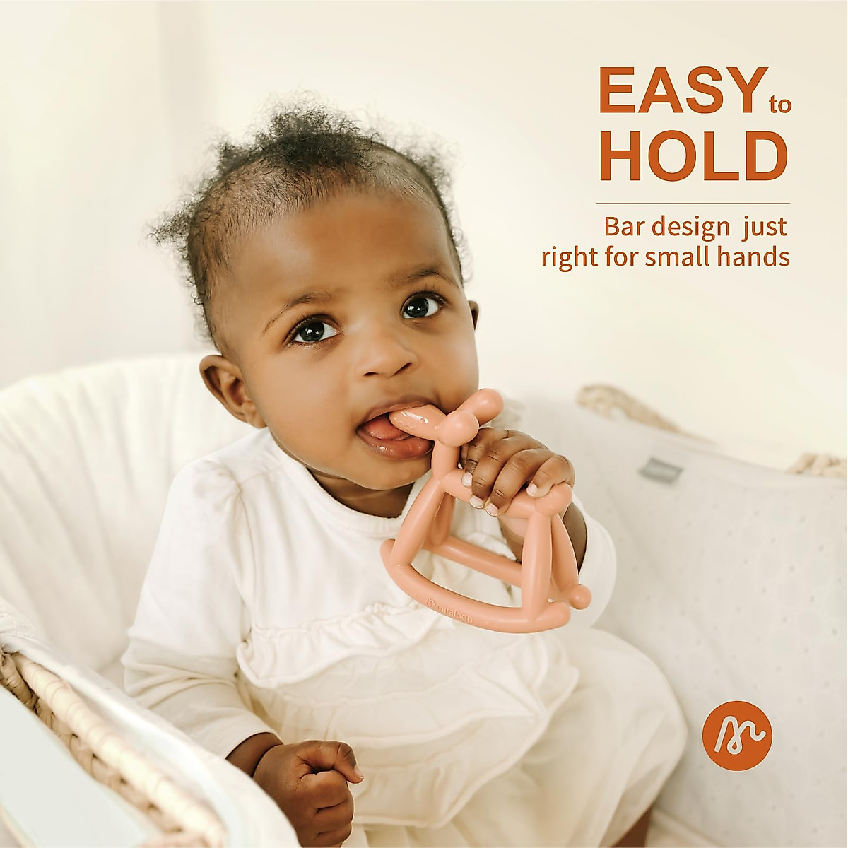 Miraloop Teething Toy for Baby 0-6, 12, 18 Months Infant, Jellydog Never Drop Food Grade Silicone Rocking Teether, Prevent Choking & Odorless, Less Dust and Hair Adhesion, Baby Gift, Mint Green