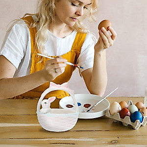 Rabbit Doll Ceramic Fruit Bowl Bunny Candy Basket Porcelain Rabbit Dish Small Items Dish Salad Bowl Dessert Serving Bowls Flower Pot Easter Party Tableware Easter Party Favor Gift