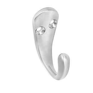 BIRDROCK HOME Simple Wall Mounted Single Hooks - 5 Pack - Single Kitchen Towel Hook - Small - Brushed Nickel Towel Robe Hat Coat Hook