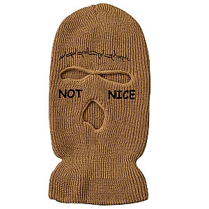June Sports 3 Hole Knitted Ski Mask Not Nice Full Face Mask Winter Balaclava Face Cover for Outdoor Sports Camel MK4D Not Nice-camel One Size
