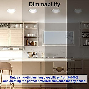 Vivio Lighting 4 Pack 5/6” Inch LED Disk Lights Dimmable Surface Flush Mount Ceiling Light for Kitchen, Living Room, Bedroom, Office 15W 3000K 1080LM White Low Profile Ceiling Light Fixture