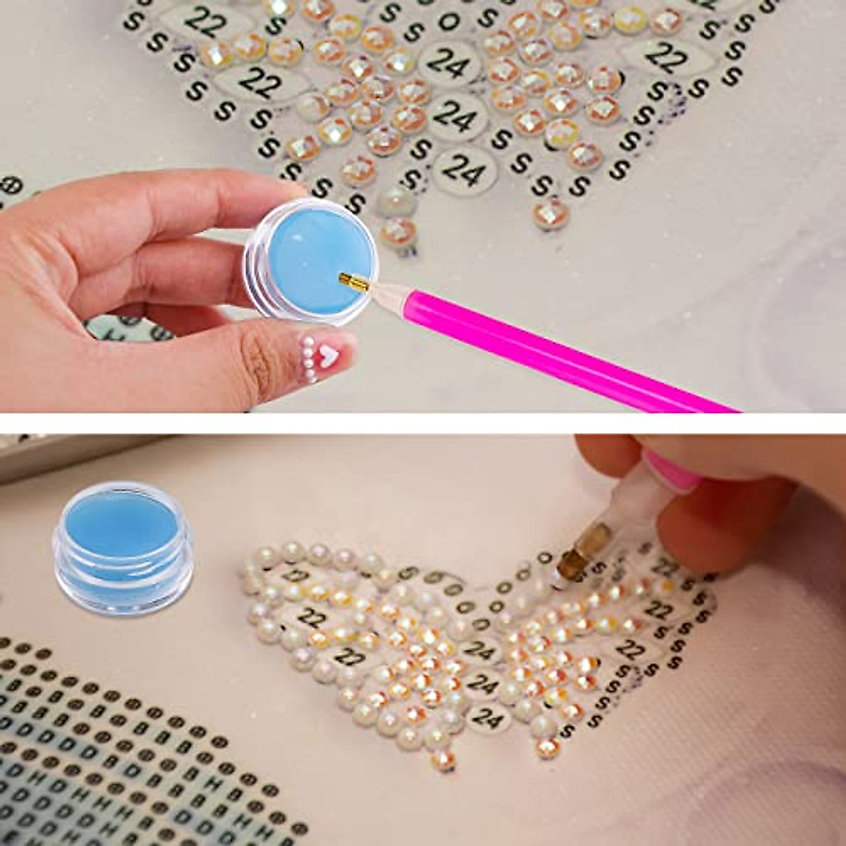 WXJ13 12 Pack Diamond Art Painting Wax Organizer Storage Box Full of Clay DIY Diamond Art Wax Holder Case with Glue Clay for Diamond Painting Embroidery Accessories