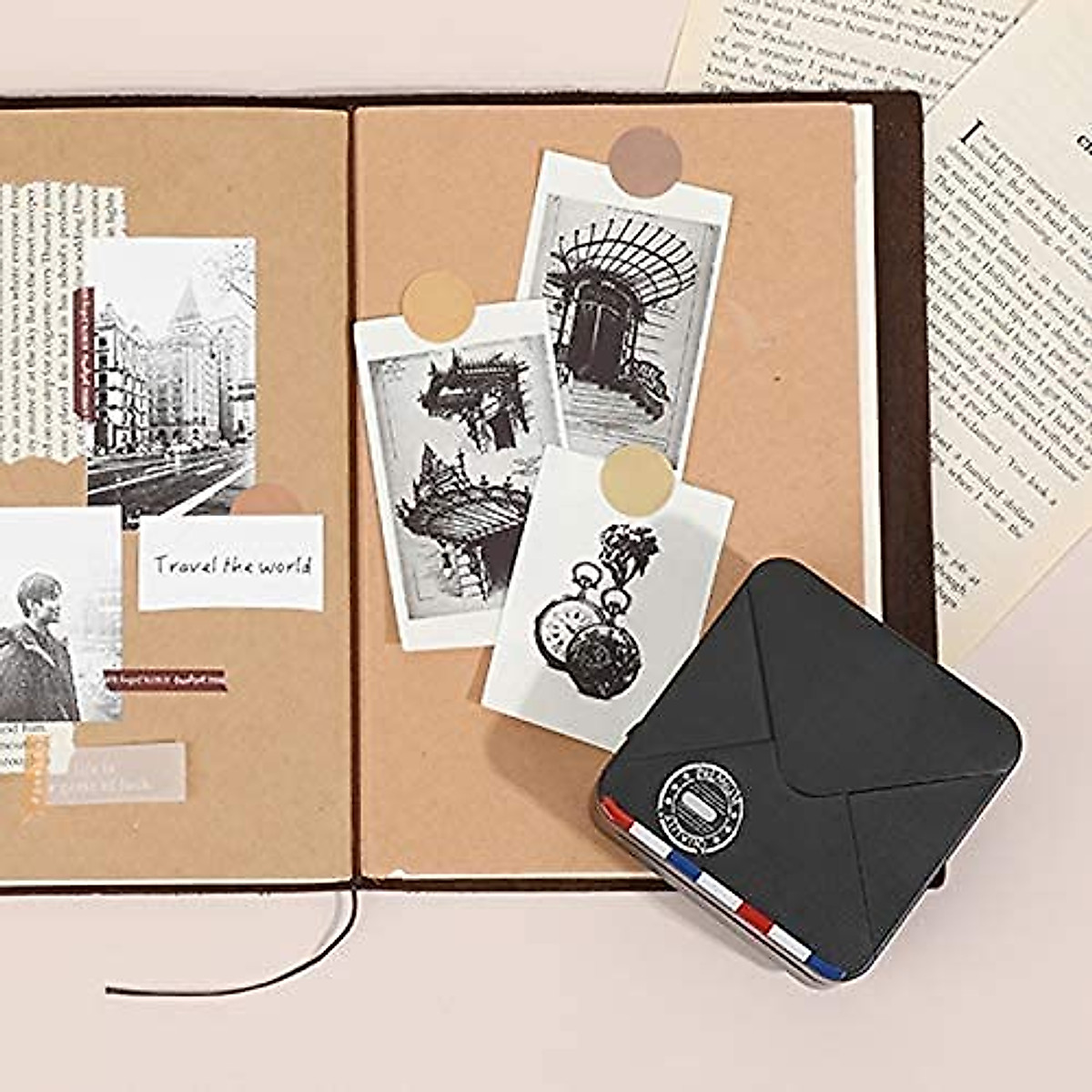 Phomemo M02S Mini Thermal Printer- Bluetooth Photo Printer with 3 Rolls Transparent Sticker Paper, Compatible with iOS + Android for Plan Journal, Study Notes, Art Creation, Work, Gift, Black