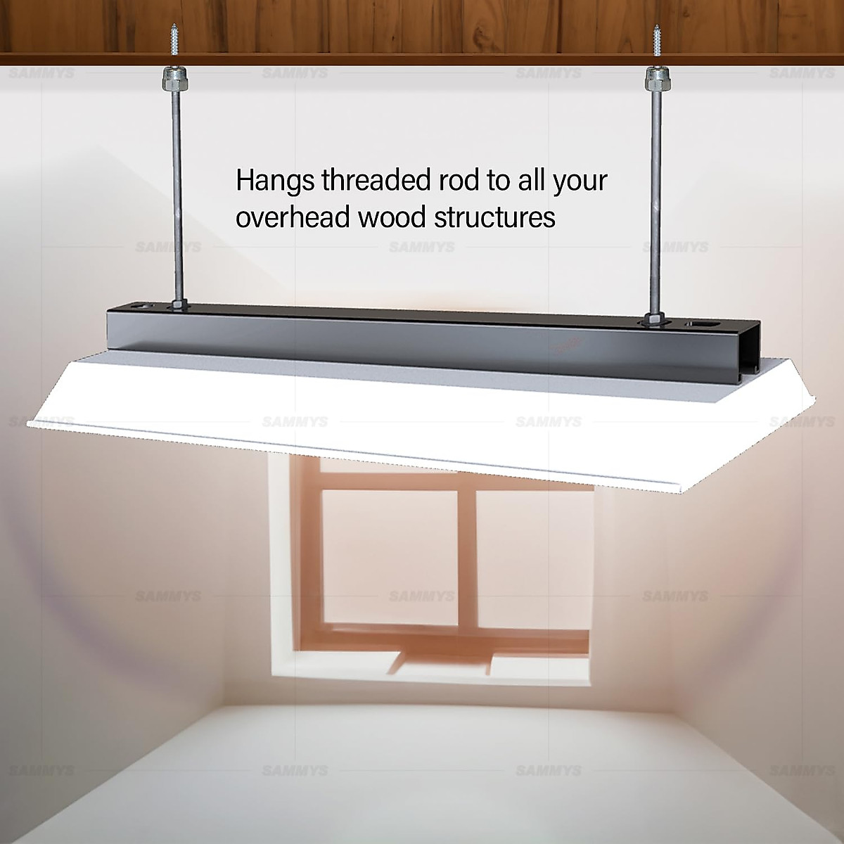 Sammys 8009925-25 Vertical Rod Anchor Super Screw with 3/8 in. Threaded Rod Fitting, 3/8 x 2-1/2'' Screw, for Wood (Pkg.=25) , Zinc