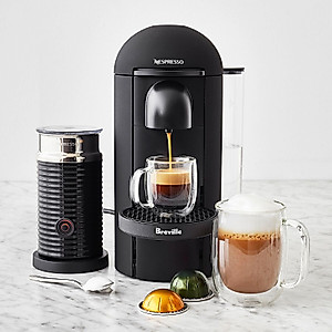Nespresso BNV455MTB VertuoPlus Espresso Machine with Aeroccino by Breville, Matte Black