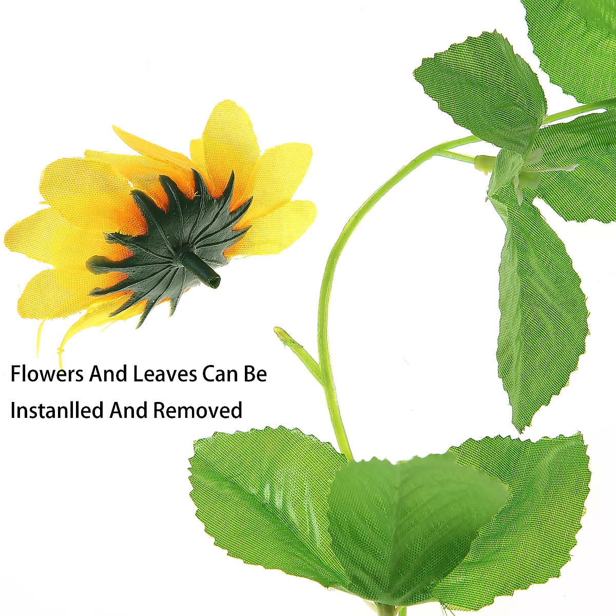 UUPP 2Pcs 7.8FT Artificial Sunflowers Garland Silk Fake Flower Ivy Vines Sunflower Decor for Home Garden Wedding Party Arch