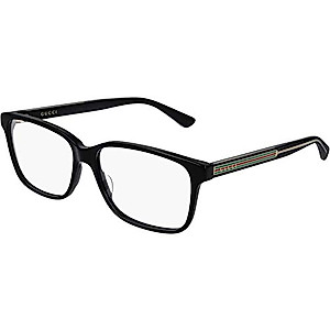 Gucci Men's Eyeglasses Web GG0530O 0530/O 004 Black/Crystal Optical Frame 57mm