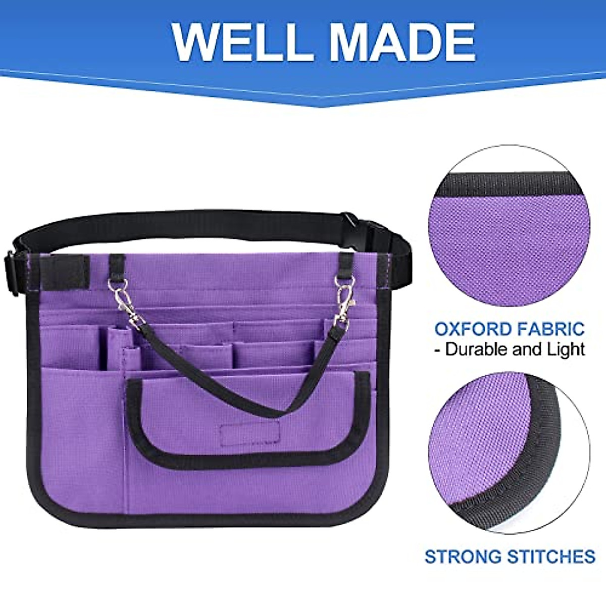 Wessleco Nurse fanny pack for women, Nurse Utility Belt with Stethoscope Holder, Nurse Waist Belt Organizer Pouch(Purple)