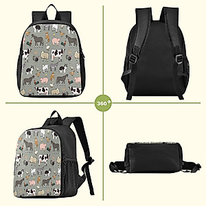 Blueangle Farm Animals Pattern Print Waterproof Backpack - Lightweight Backpack Boys Girl 2-6 Year School Bag