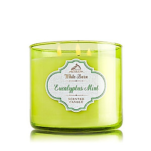 Bath & Body Works White Barn 3 Wick Candle Eucalyptus Mint 14.5 oz