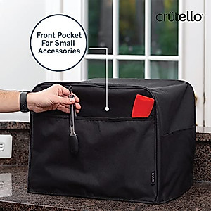 Crutello Crock Pot Cover Compatible with Hamilton Beach 6, 7 or 8 Quart Slow Cooker - Small Appliance Dust Cover Measuring 18.57" x 8.5" x 11.75" - Black