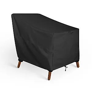 KHOMO GEAR Outdoor Chair Cover Patio Furniture Cover Waterproof Heavy Duty (Black - Wide)