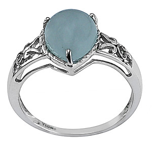 SGL Milky Aquamarine 2.45 Carat Solitaire Ring for Women 925 Sterling Silver Wedding Jewelry for Women