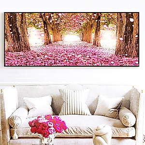 tomungs Large 5d Diamond Painting Kits for Adults Full Drill Cherry Blossom Flower Tree Paint by Diamonds DIY Round gem Paintings Pack 3D Diamond Painting Bead Art kit Size 130 X 50 cm