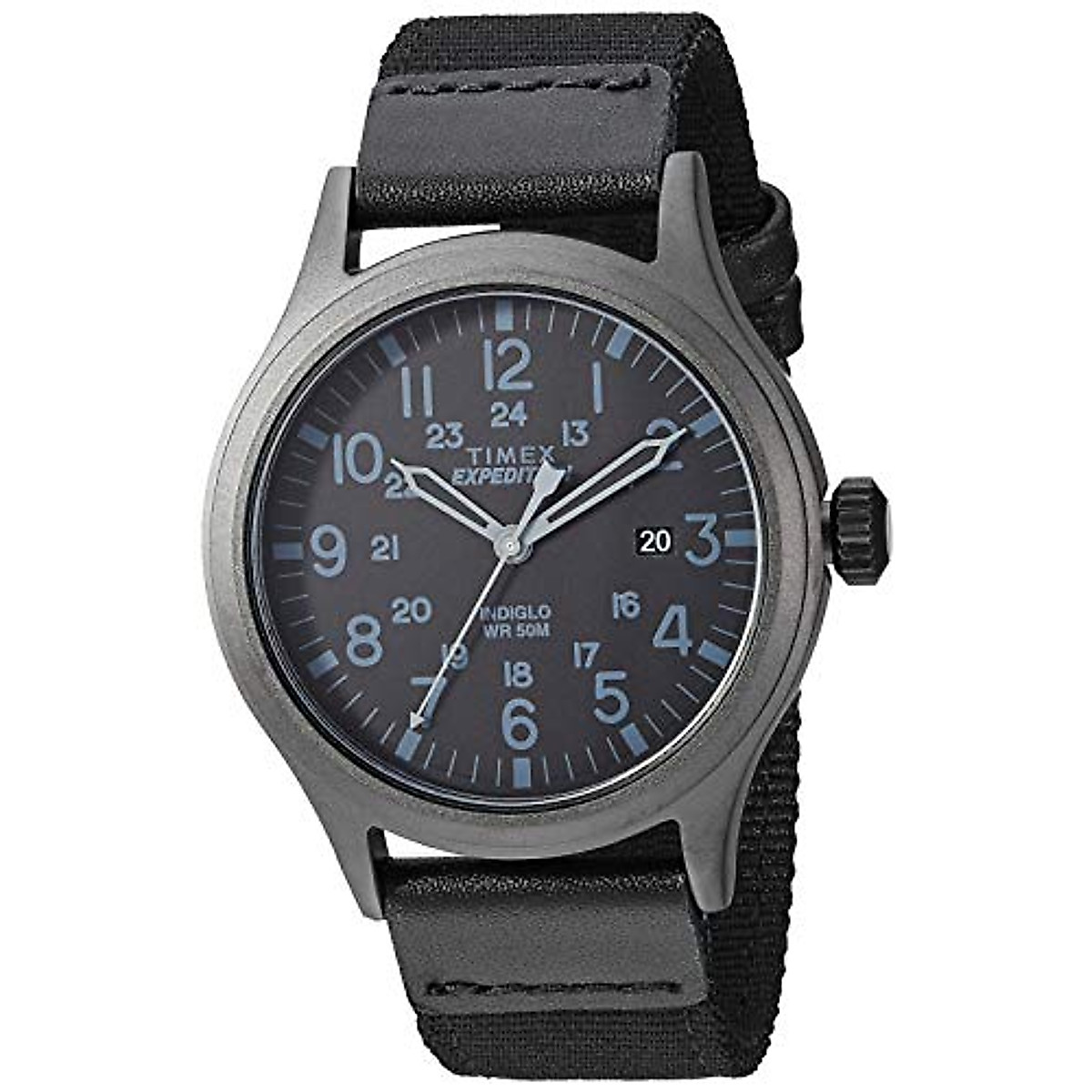Timex Men's TW4B14200 Expedition Scout 40 Black Leather/Nylon Strap Watch