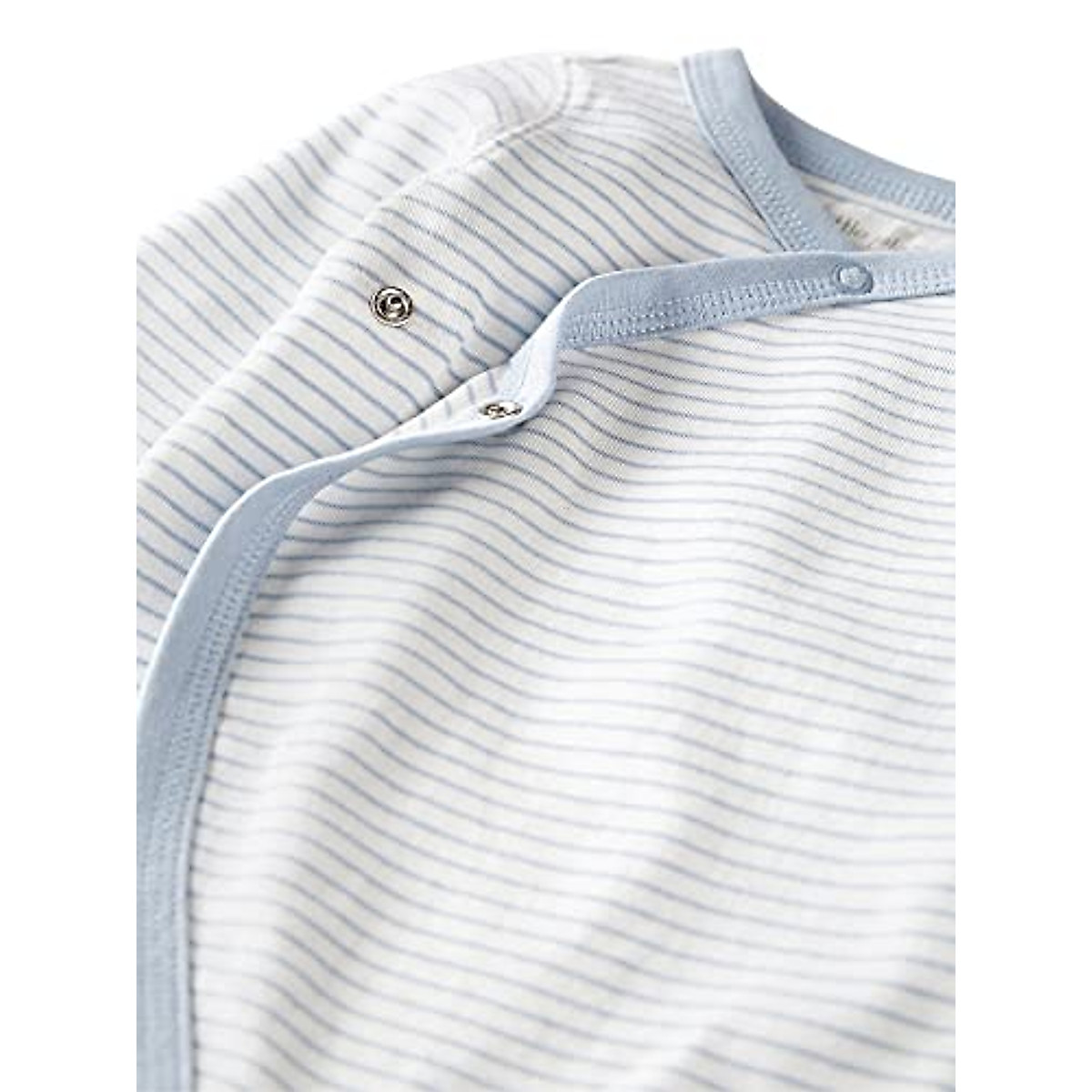 little planet by carter's unisex-baby Organic Cotton Wrap Sleep & Play, Seal Blue Stripes, Preemie